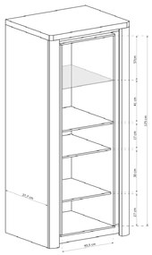 Obývací stěna LIVINIO | 5 dílů | 232,5 cm + 144 cm + 110x63 cm | sestava B | V CENĚ LED LIŠTY | ribbeck/bílá lesk