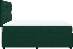 Box spring postel s matrací tmavě zelená 160x200 cm samet 3294691