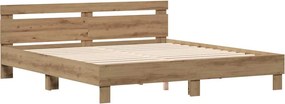Rám postele Artisanový dub 203 x 185 x 70 cm Kompozitní dřevo 3385626