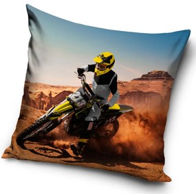 Dekorační polštářek Motocross v poušti
