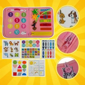 Vzdělávací senzorická kniha Montessori - růžová