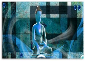 Obraz na plátně Buddha Modrá abstrakce - 60x40 cm