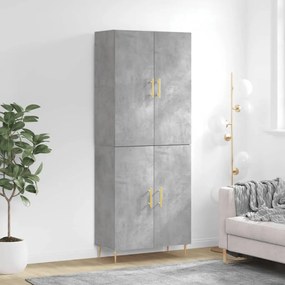 Skříň highboard betonově šedá 69,5x34x180 cm kompozitní dřevo