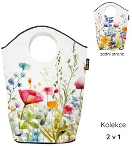 Koš na prádlo watercolour flowers (60l)