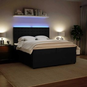 Box spring postel s matrací černá 200x200 cm samet 3294744