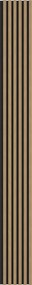 Mexen Lam-F, akustické stěnové lamely 275 × 30 cm, plstěný podklad 8 mm, technická dýha, ořech lněný, S105-275307-3015-015