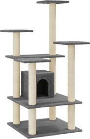 Škrabadlo pro kočky se sisalovými sloupky tmavě šedé 110 cm 171481