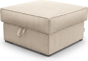 Taburet SMART COSARO XL s úložným prostorem 71x71 cm, krémový