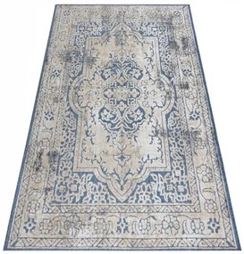 koberec Strukturální SOLE D3871 Ornament, rám ploché tkaní modrý / velikost 180x270 cm | krásné koberce cz