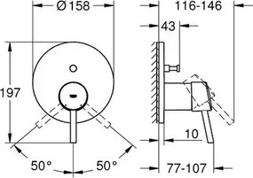 Grohe - Baterie pod omítku pro 2 spotřebiče, chrom