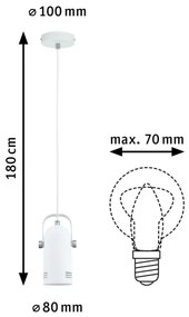 Paulmann 79767 - 1xE27/15W Lustr na lanku LAVEA 230V bílá