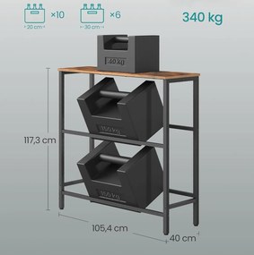 Kuchyňský regál na přepravky Jogin 105,4 cm černý/hnědý
