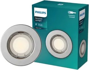 Philips Peridot nikl O8,3 cm / Vestavné svítidlo / GU10 / 7W / IP20