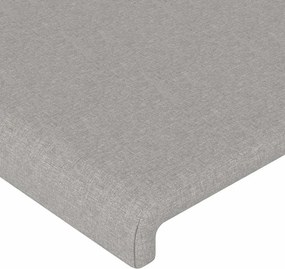 Čelo postele světle šedé 90x5x118/128 cm látkové 3116034