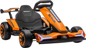 AIYAPLAY 12V elektro-go-kart pro děti 3-8 let, nastavitelné sedadlo, 3 rychlosti, plynulý start, oranžová