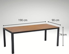 Vikio Zahradní set 190x90 pro 8 osob přírodní V138-190P2