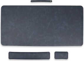 Podložka na stůl 80 × 40 cm s opěrkami zápěstí - 3-dílná sada - tmavě modrá