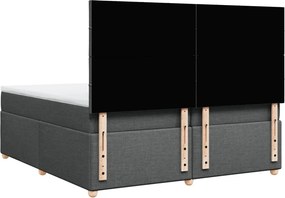 Box spring postel s matrací tmavě šedá 200x200 cm textil 3291388