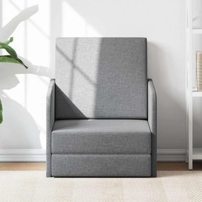 Rozkládací křeslo světle šedé textil 243648