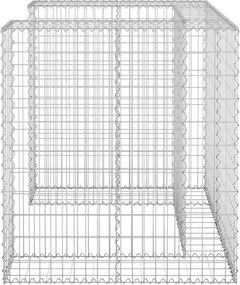 vidaXL Gabionová zástěna pro popelnici pozinkovaná ocel 110x100x110 cm [151298]