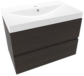 Koupelnová skříňka s umyvadlem Naturel Verona 80x50x45,5 cm tmavé dřevo mat VERONA80TDU1