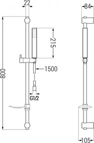 Mexen sprchový set DF77, černá, 785774582-70