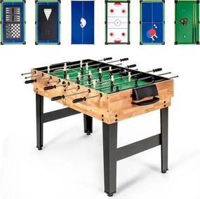 Costway 1055 cm multifunkční stůl 10-in-1 kombinovaný se stolním fotbalem