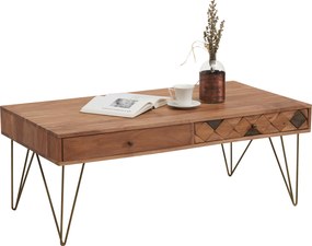 XXXLutz KONFERENČNÍ STOLEK, barvy akácie, bronzová, dřevo, kov, kompozitní dřevo, 115/60/45 cm Ambia Home - Konferenční stolky - 001944001106
