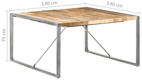 vidaXL Marketos Jídelní stůl 140 x 140 x 75 cm hrubé mangovníkové dřevo
