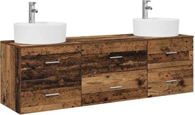 Sada koupelnových skříněk 3 ks Staré dřevo 62,5 x 44,5 x 50 cm 3405873