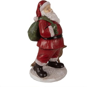 Vánoční dekorace socha Santa s liškou - 16*14*26 cm