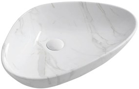 Sapho Sapho, DALMA keramické umyvadlo na desku 58,5x39 cm, carrara, MM217