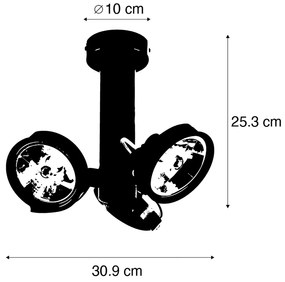 Moderní bodové svítidlo černé nastavitelné 3-světlo - Goes