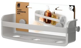 Šedá samodržící koupelnová polička z recyklovaného plastu Flex Adhesive – Umbra