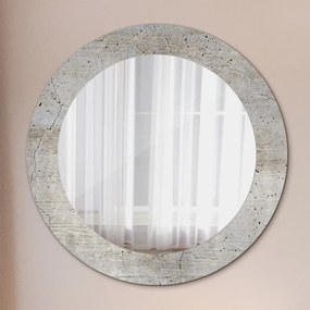 Kulaté zrcadlo s dekorem Šedý beton fi 60 cm