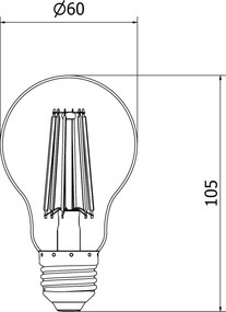 Mexen Vintis, LED filamentová žárovka E27, A60, 10 W, neutrální bílá 4000K, čirá, L150-E27-1040-00