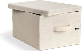 Béžový látkový úložný box s víkem 31x41x22 cm Soft Storage Medium – Bigso