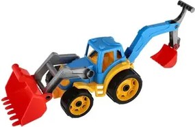 TEDDIES Traktor s nakladačem a bagrem / Traktor / Plast / Volný chod /
