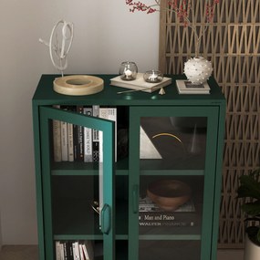 Vitrína GINA, 800 x 1015 x 400 mm, Modern: zelená láhev barva