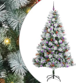 Umělý vánoční stromeček Zelená a bílá 210 cm PVC, kov a plast 3395194