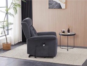 Polohovací křeslo šedé, elektrické TV-7072 GREY2