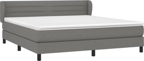 Box spring postel s matrací tmavě šedá 160x200 cm textil 3126334