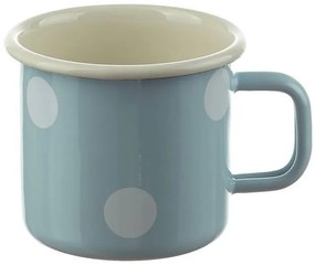 Modrý smaltovaný hrnek s puntíky Blue dot - Ø8*8cm - 250ml