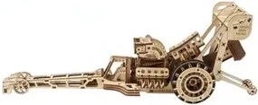 Ugears 3D dřevěné mechanické puzzle Závodní auto (dragster) / od 14 le