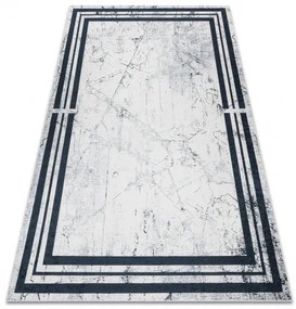Dywany Łuszczów, Kusový koberec ANDRE Frame 1023, 160x220, bílá, šedá, chodba / předsíň