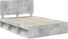 Rám postele s čelo Beton 140 x 190 cm Masivní borové dřevo 3412491