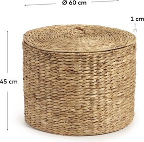 Koš na prádlo z vodního hyacintu v přírodní barvě Yessira – Kave Home
