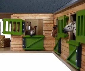 KIDS GLOBE Dřevěná stavebnice Stáj pro koně / 1:24 / 3 boxy / od 4 let