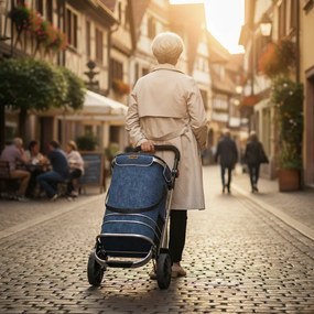 Jurhan Nákupní taška na kolečkách EASY, 50l, modrá