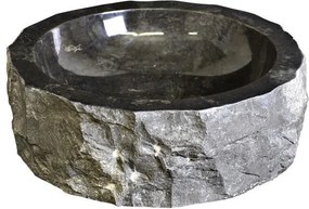DIVERO D38538 umyvadlo z přírodního kamene - černý mramor